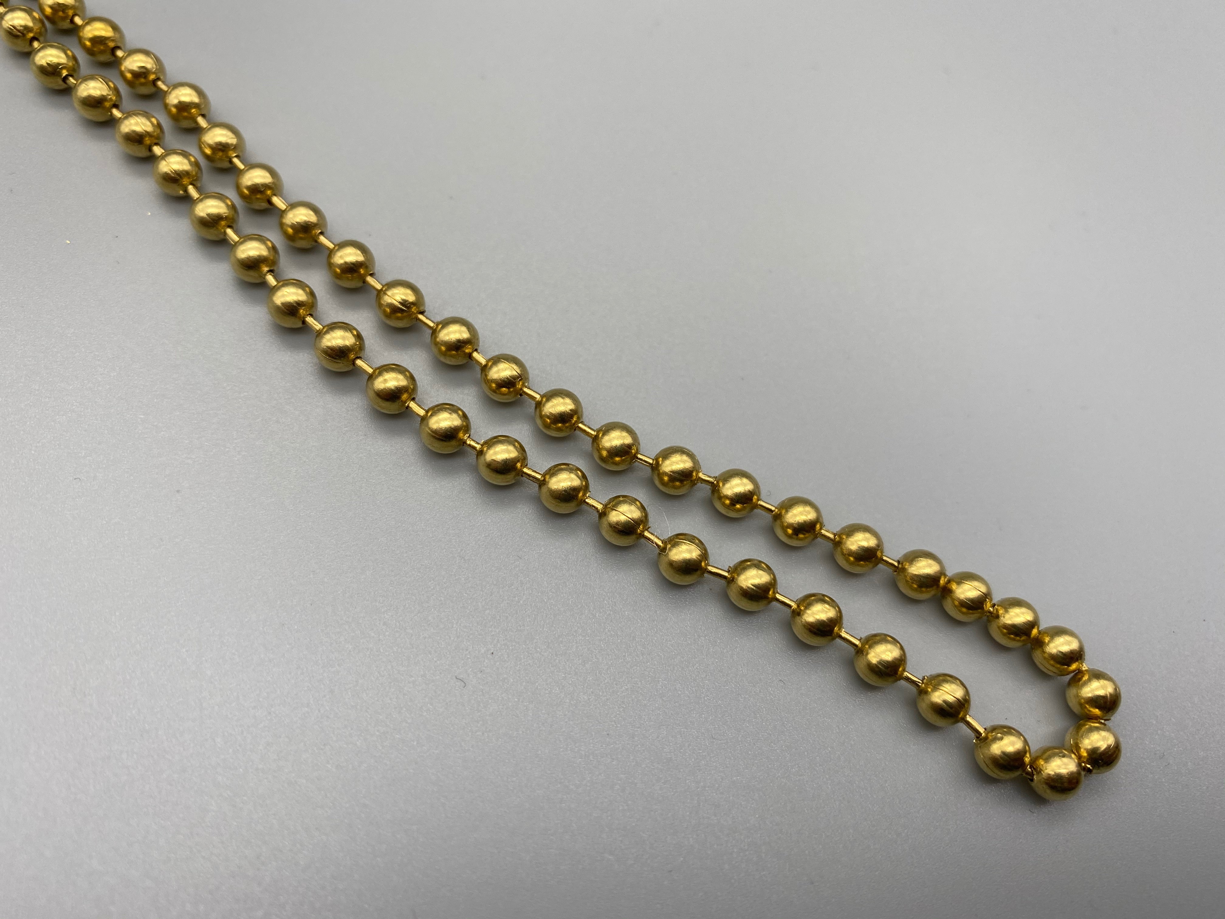 Raw Brass Metal Chain for - No.10 Bead Size: 4.5mnm + Free Connector